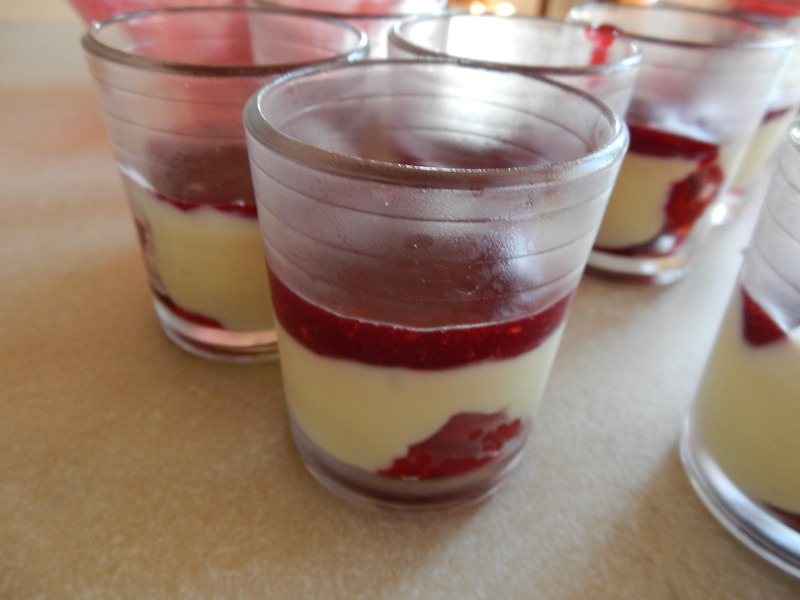 Verrines Framboises Crème diplomate